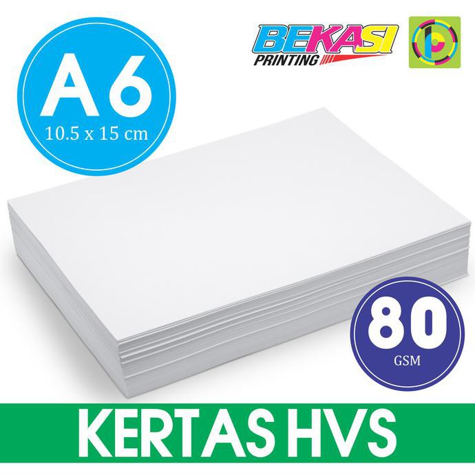 Jual Kertas HVS 80 GSM Ukuran A6 (10,5 x 15 cm) - 1 RIM isi 500 lembar ...