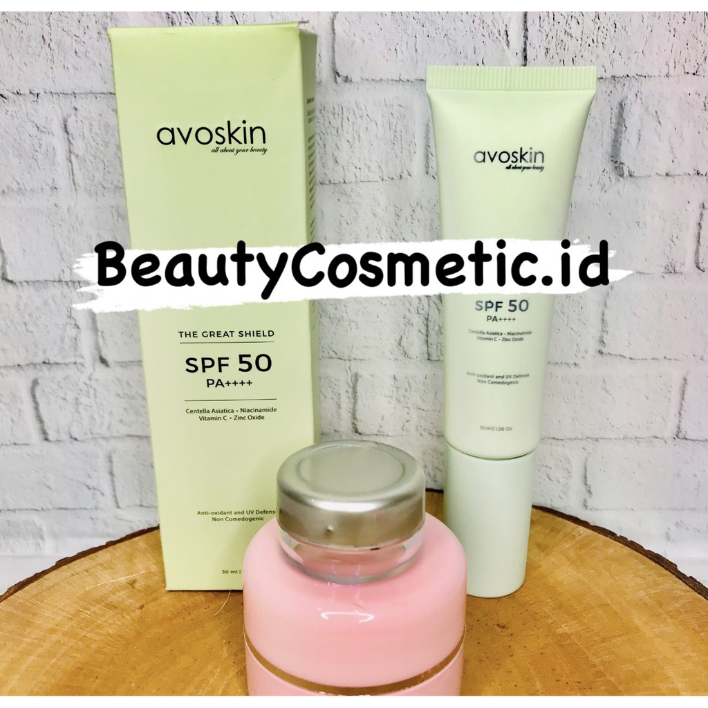 Jual Avoskin Sunscreen The Great Shield SPF 50 PA SHARE IN JAR | Shopee ...