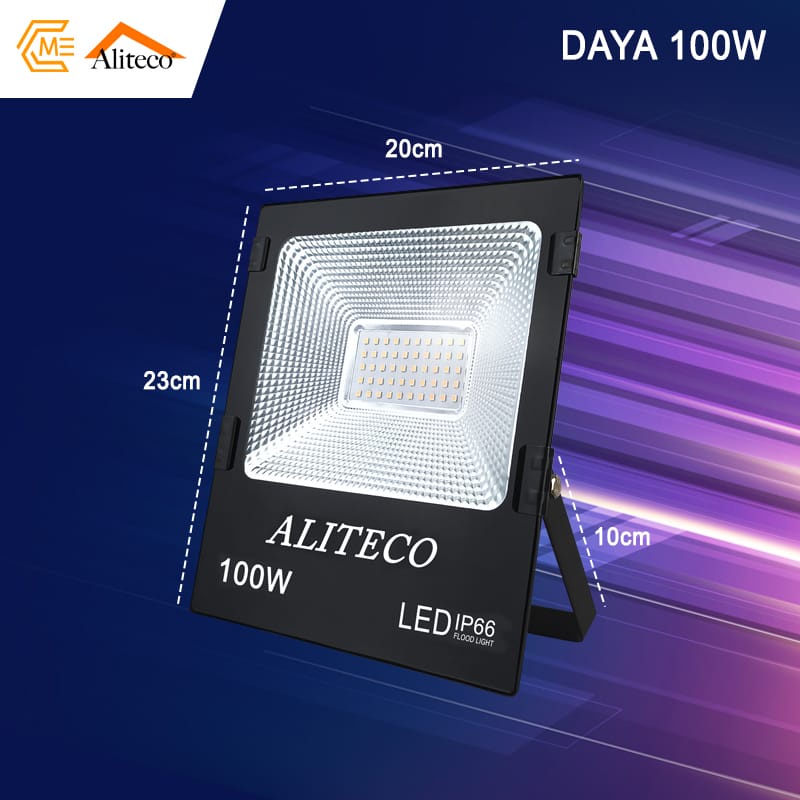 Jual Lampu Sorot/Lampu Tembak Floodlight LED 100 Watt 220V AT-3018 IP 66 | Shopee Indonesia