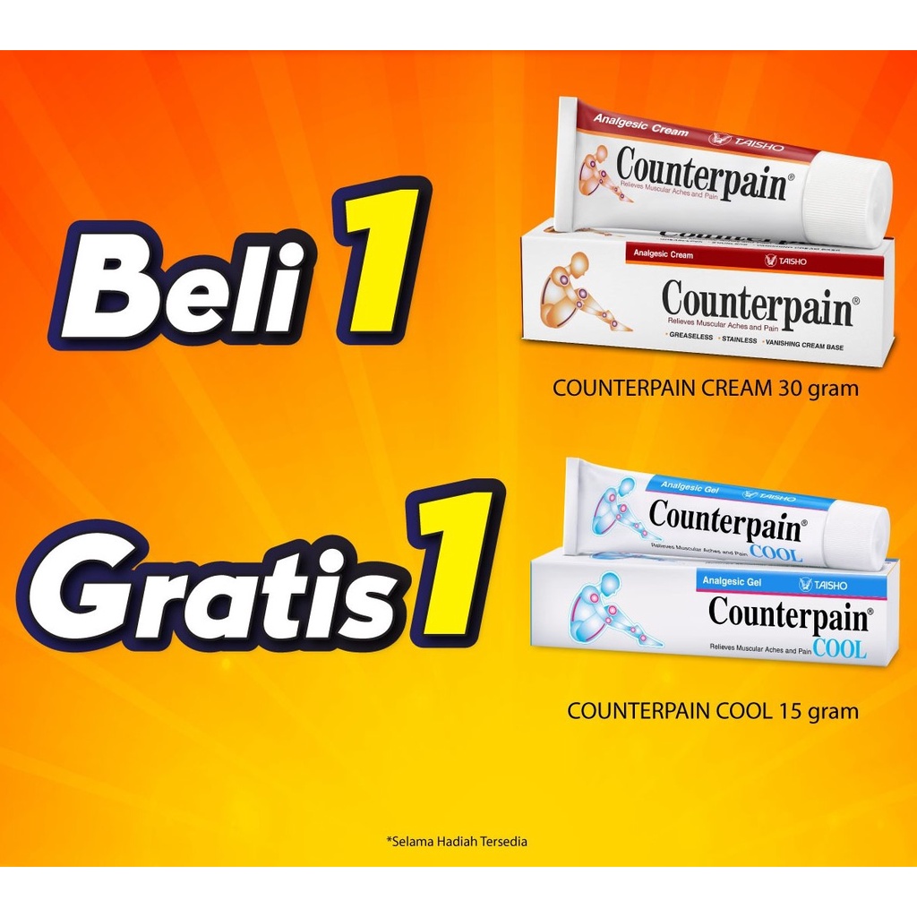 Jual Counterpain Cream 30 gr Bonus Counterpain Cool 15 gr | Shopee ...