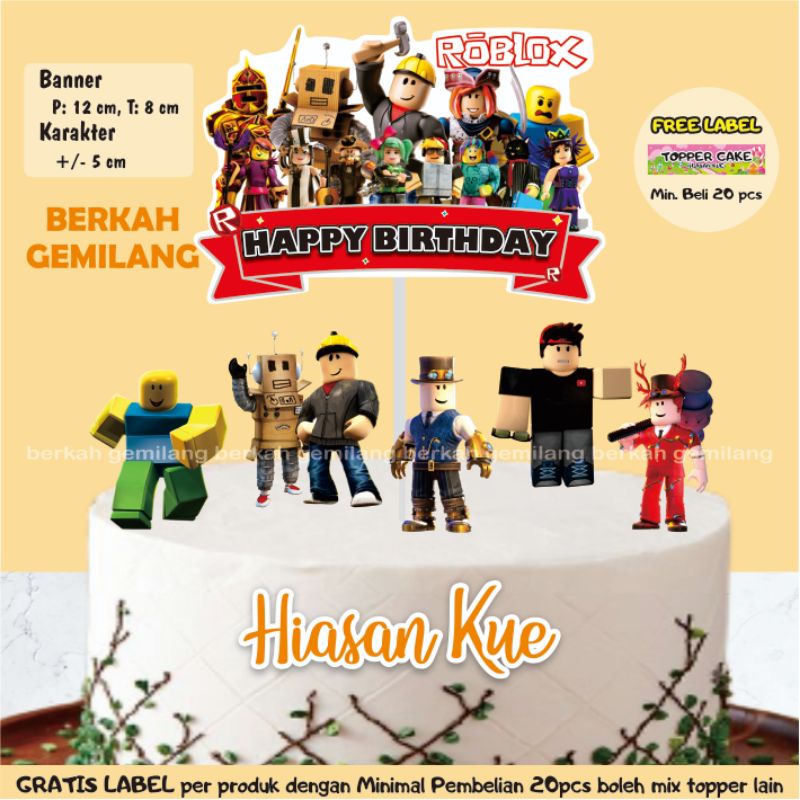 Jual Toper Cake Kartun ROBLOX / Topper Kue Ulang Tahun / Hiasan Roti ...