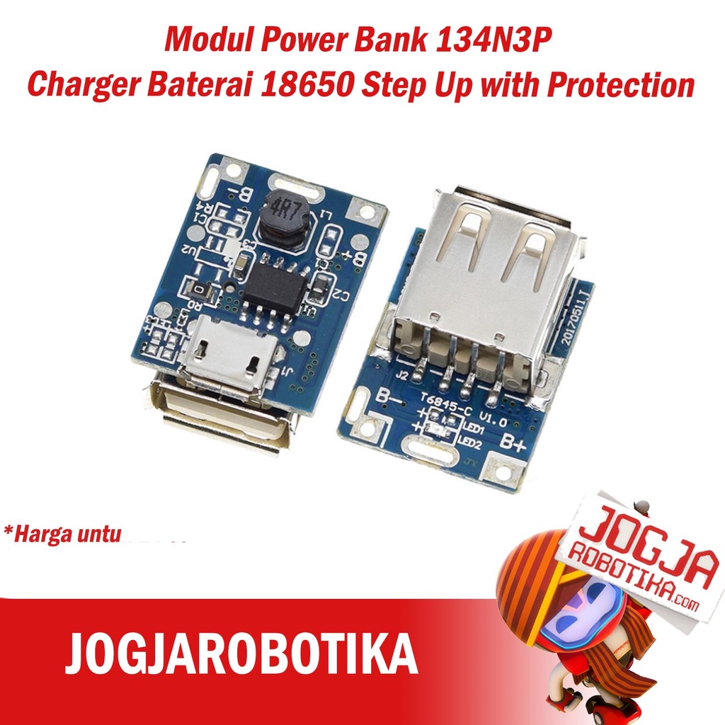 Jual Modul Power Bank 134N3P Charger Baterai 18650 Step Up with ...