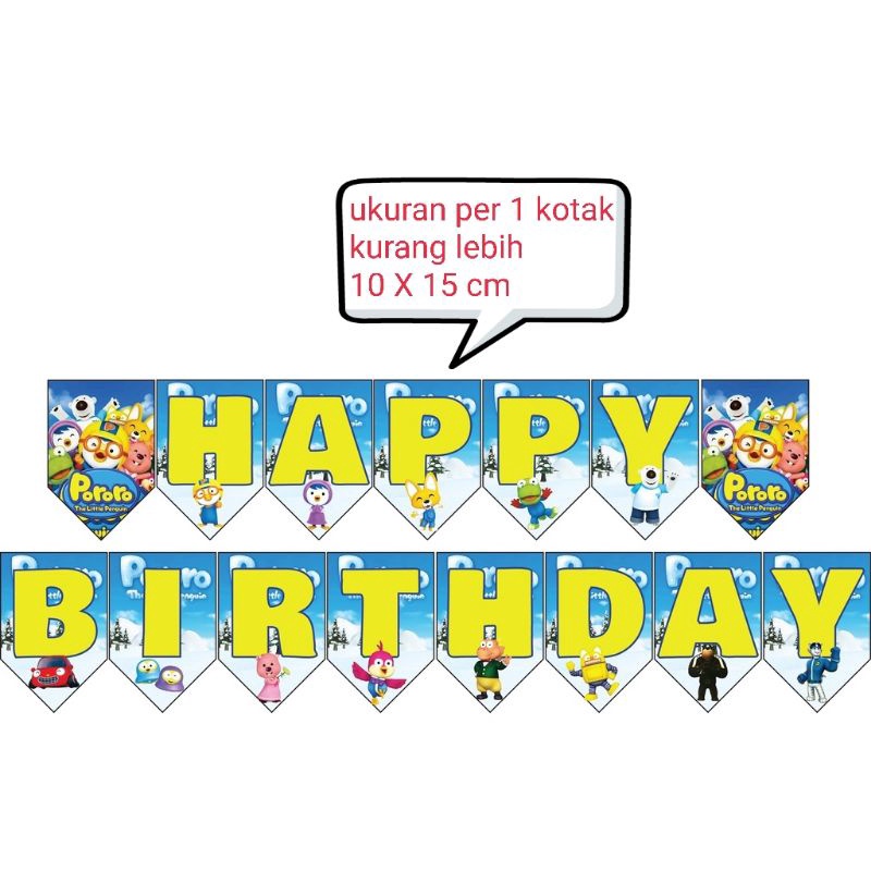 Jual garland flag banner flag bunting flag happy birthday ulang tahun ...