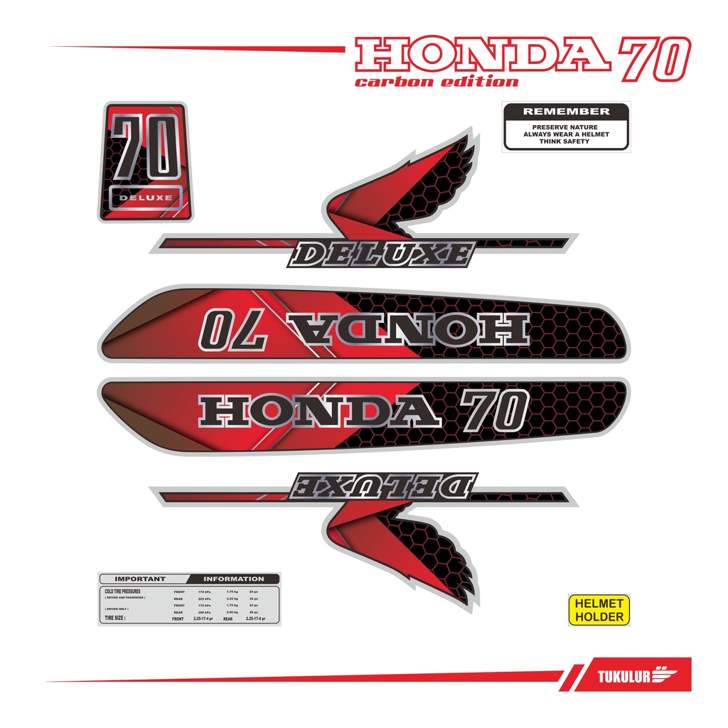 Jual STIKER HONDA C70 RACING CARBON 1 | Shopee Indonesia