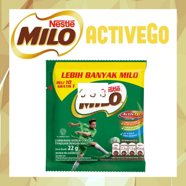 Jual 《OS3》 Nestle Milo Activ Go sachet 22 gram coklat - cokelat ...