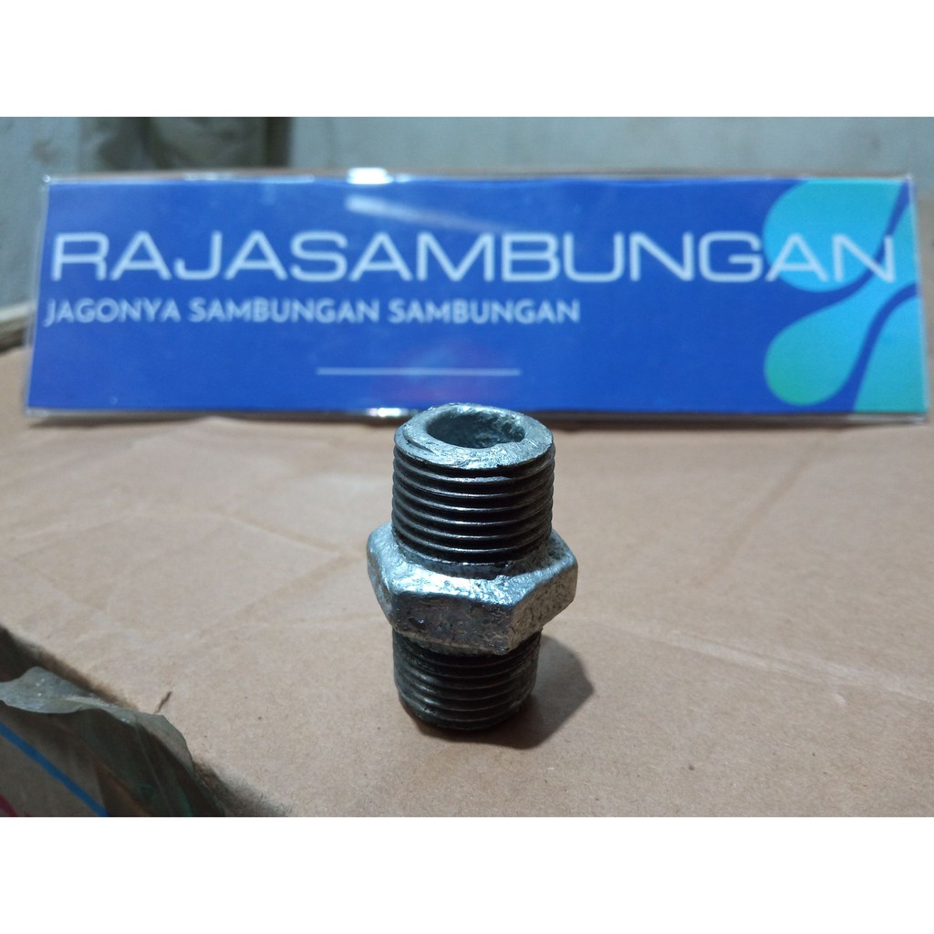 Jual Double Nepel Besi 3/4 inch Nipel Nepple Sambungan Pipa Drat Luar ...