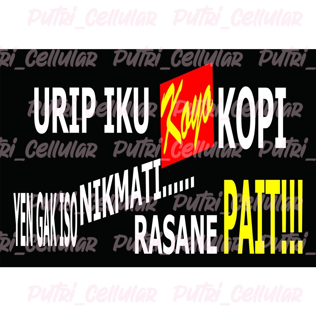 Jual Cutting stiker kata kata kaca mobil Urip iku koyo kopi | Shopee ...