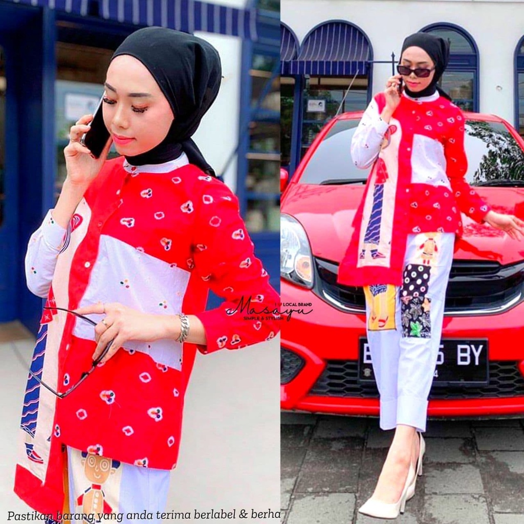Jual Blouse simbok merah putih | Shopee Indonesia