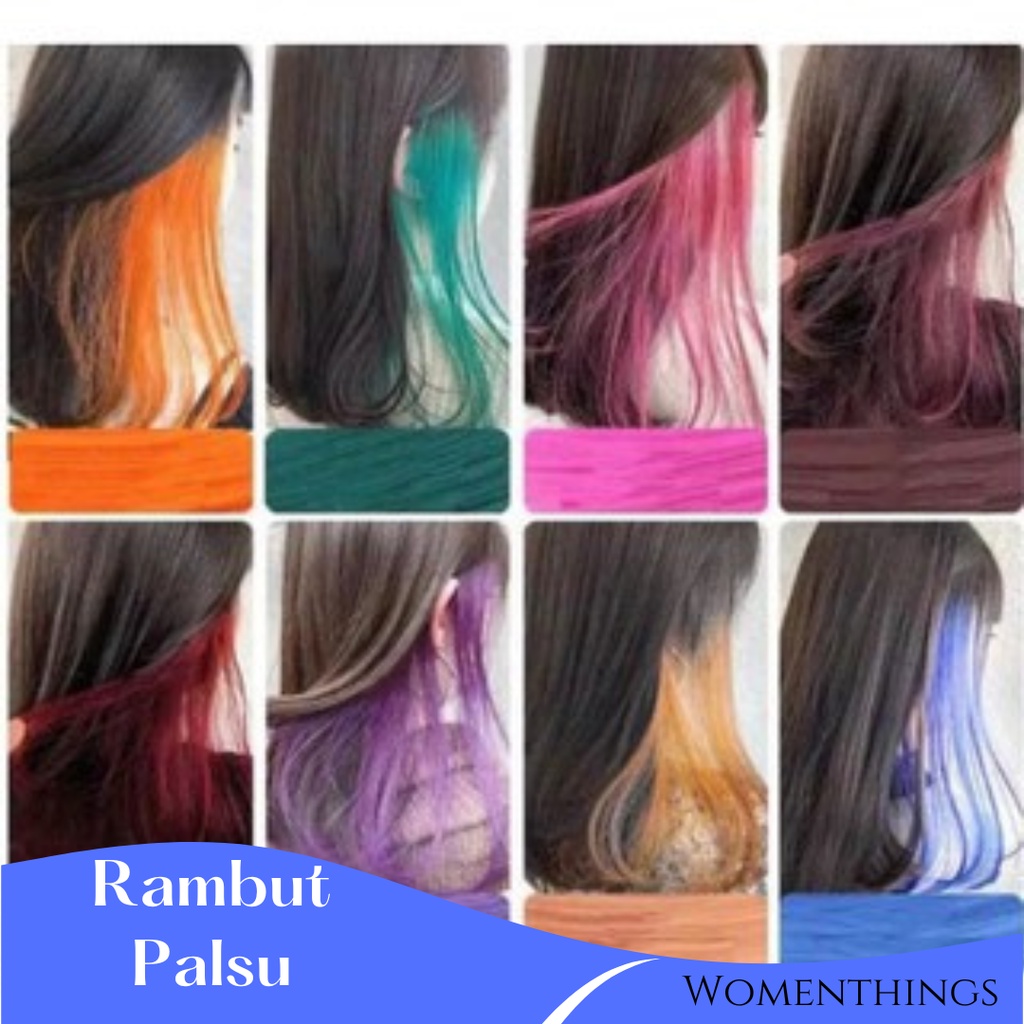 Jual Rambut Palsu Keriting Hair Clip Warna Polos clip on 55cm Hair cCip ...