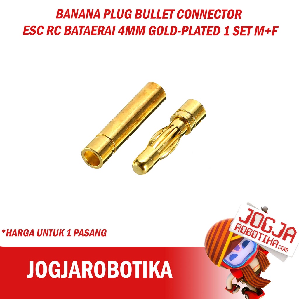Jual BANANA PLUG BULLET CONNECTOR ESC RC BATAERAI 3MM GOLD-PLATED 1 SET ...