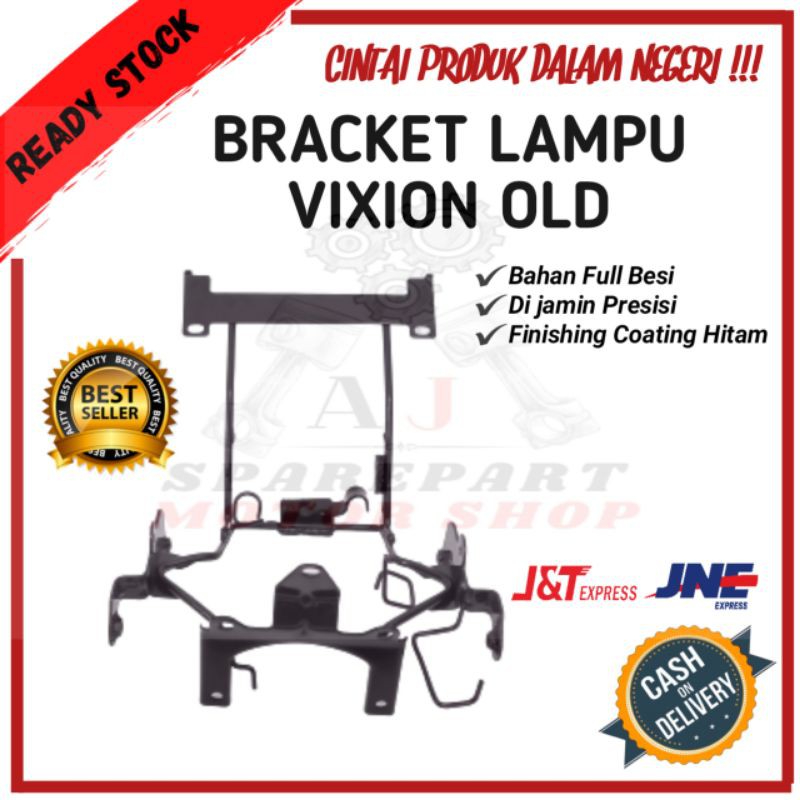 Jual AJ - Bracket Breket Braket Dudukan Lampu Yamaha Vixion Old Lama Model Ori Hitam Tebal Murah ...