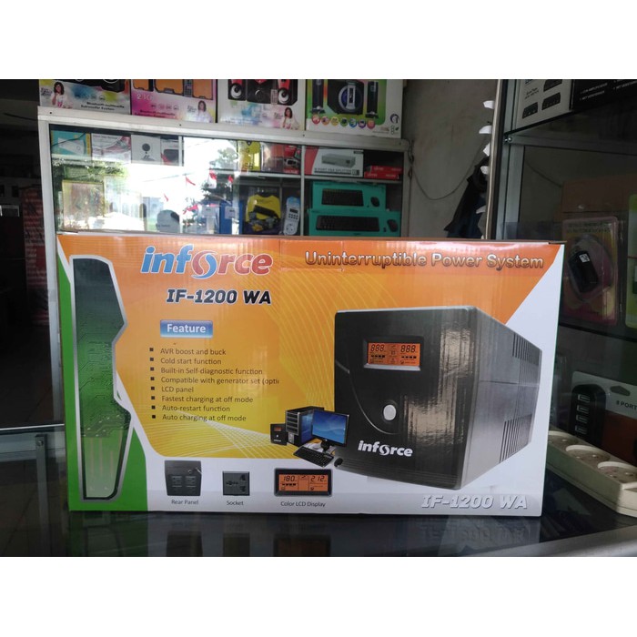 Jual UPS Inforce 1200VA Dilengkapi AVR (Stabilizer / Stavolt ) & LCD ...
