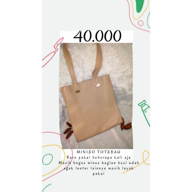 Jual preloved totebag miniso | Shopee Indonesia