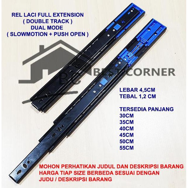 Jual New!! REL LACI TWIN DUAL FUNGSI 30 CM PUSH OPEN DAN SOFTCLOSING ...