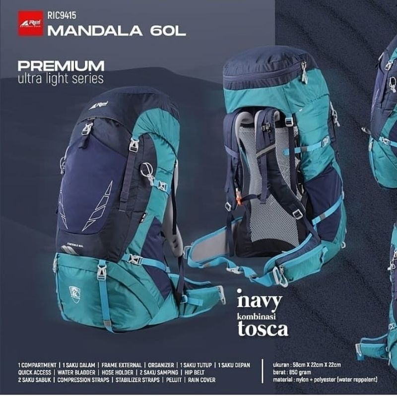 Jual Tas Gunung Carrier Arei Premium Mandala 60L - Tas Carrier Rei ...