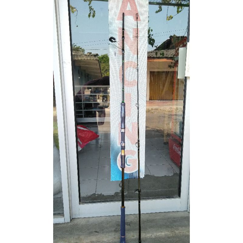 Jual joran karangan/popping sambung 2 carbon kaku orca coral plus 2702 80lb ring fuji | Shopee ...