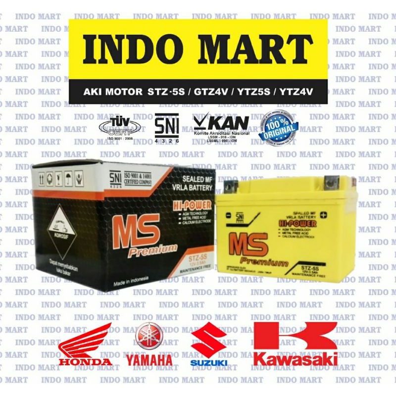 Jual Aki Motor Kering MS STZ5S GTZ5S 3.5ah MF HONDA Beat Vario Revo ...