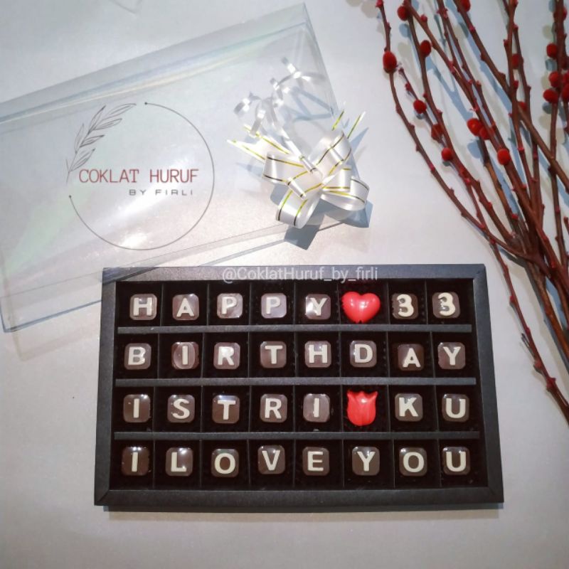 Jual Coklat Huruf Hadiah Ulang Tahun / Hadiah Wedding / Coklat Kado ...