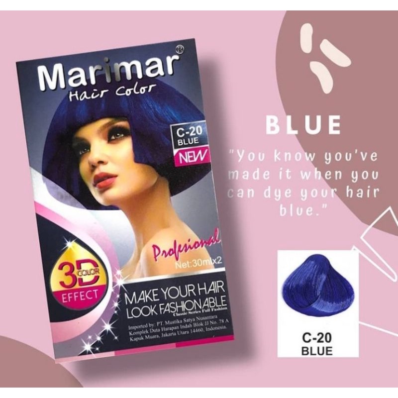 Jual MARIMAR HAIR COLOR C.20 BLUE 30MLx2 | Shopee Indonesia