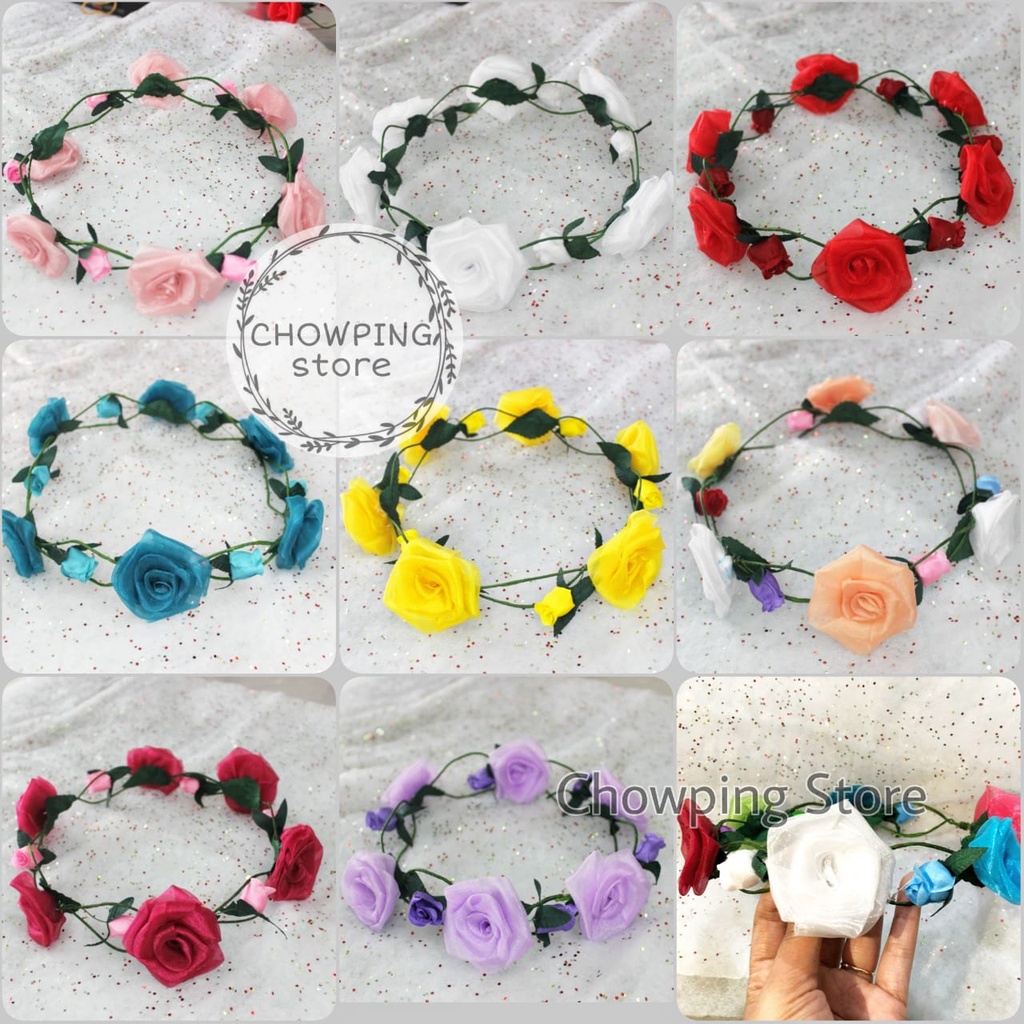 Jual Mahkota BUNGA BESAR / Flower Crown Bridal Shower / Bando Bunga ...