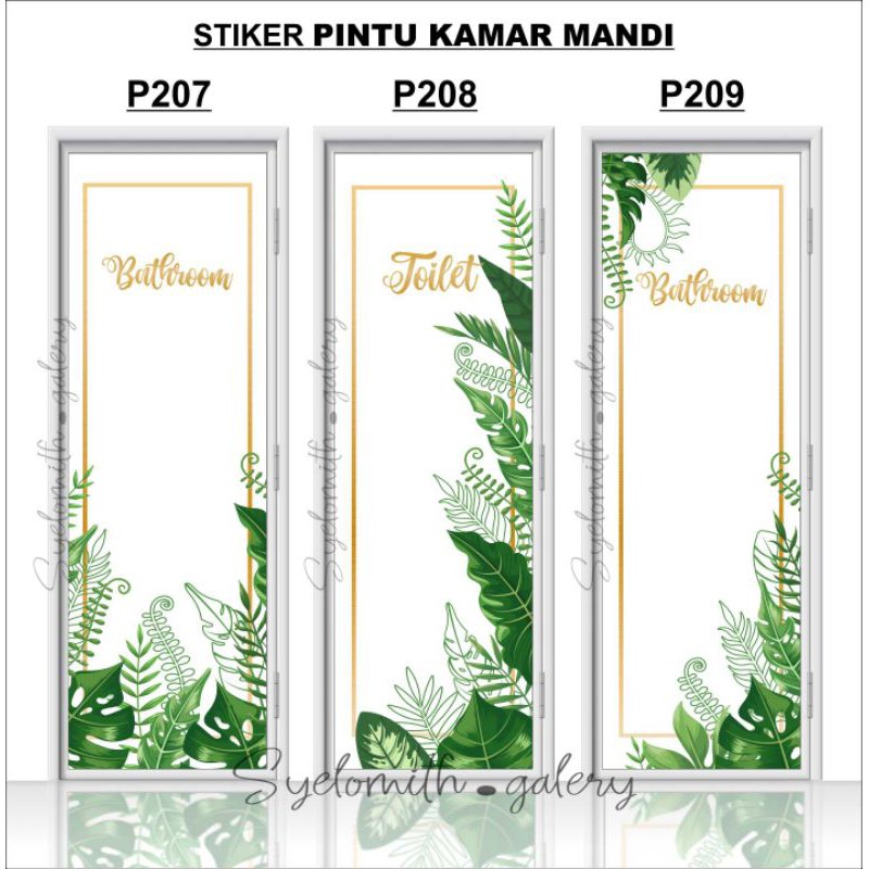 Jual STICKER PINTU TOILET MOTIF TROPICAL LEAF - STICKER BATHTOOM ...