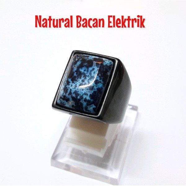 Jual CINCIN NATURAL BACAN ELEKTRIK WARNA ASLI ALAM. RING TITANIUM HITAM ...