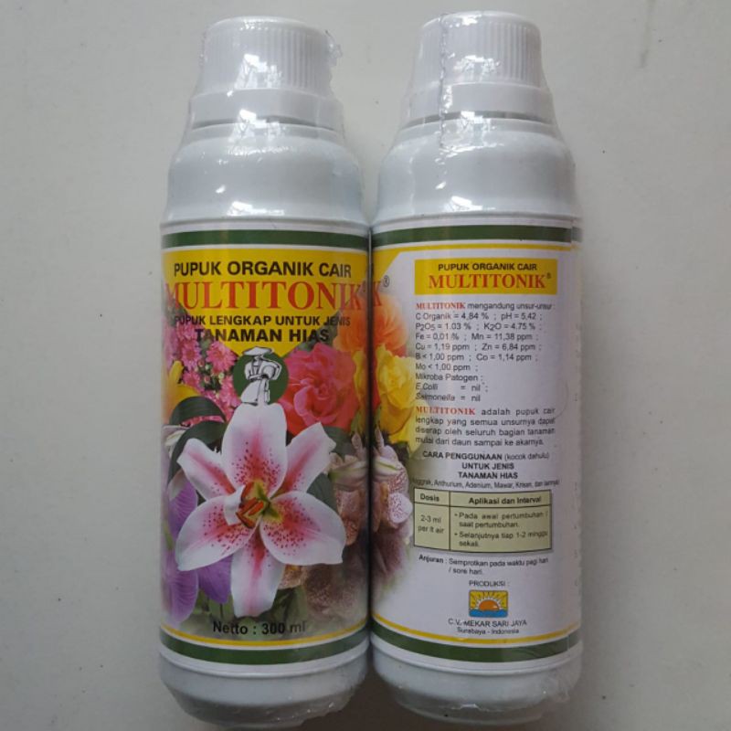 Jual MULTITONIK Bunga 300ML Pupuk Organik Cair Untuk Semua Jenis ...