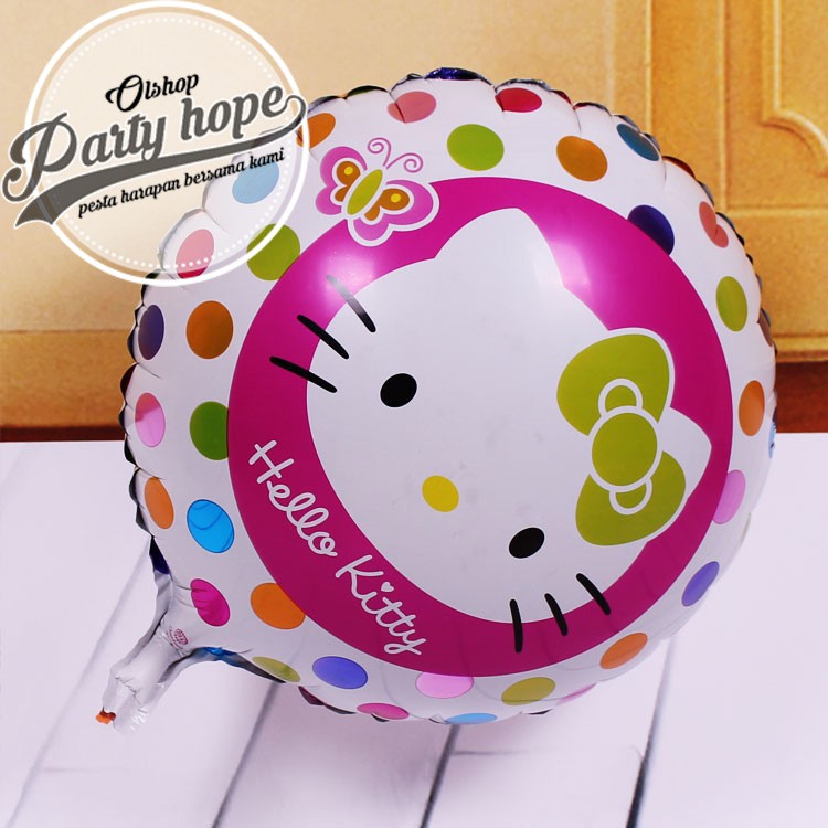 Jual Balon hello kitty / Balon Bulat hello kitty / Balon Foil hello ...