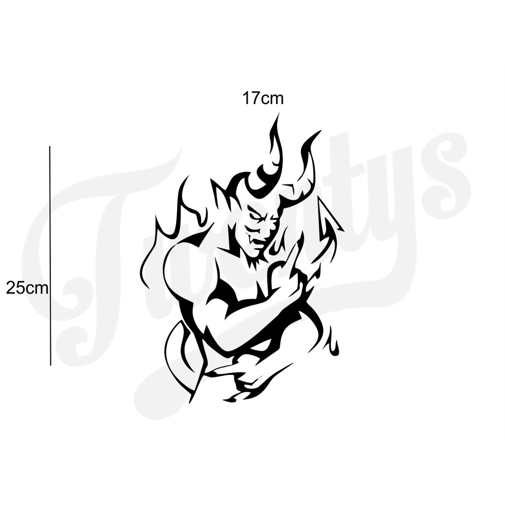Jual STIKER DEVIL BERTANDUK STICKER BISA DITEMPEL DIMANA SAJA | Shopee ...