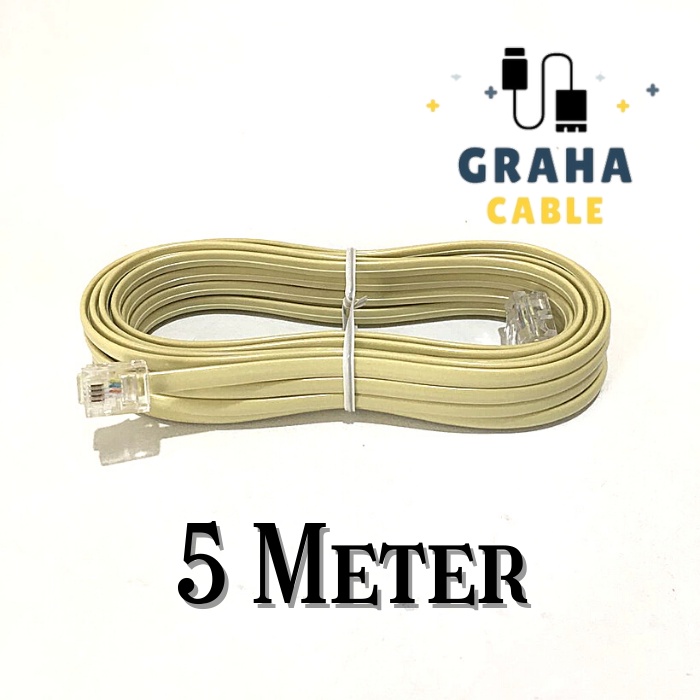 Jual Kabel Telpon - LINE Telepon + Pin RJ11 5Meter | Shopee Indonesia