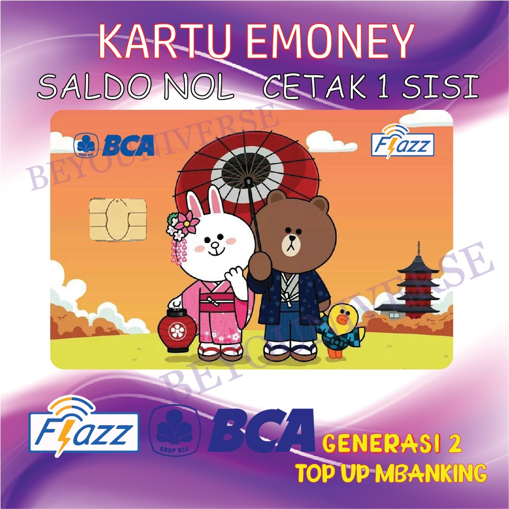 Jual KARTU E-money Line Friends Cony Brown FLAZZ BCA gen 2 / MANDIRI ...