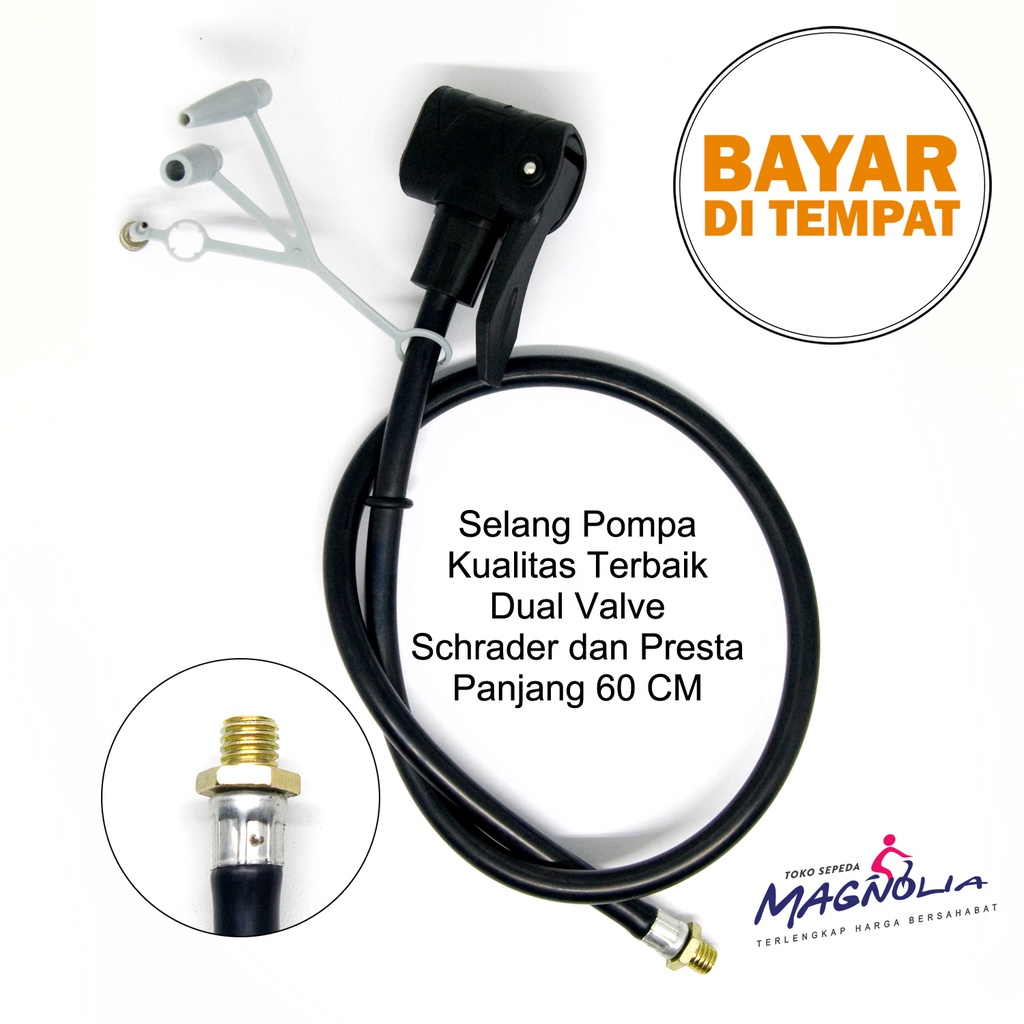 Jual Selang Pompa Ban Sepeda dan Motor Dual Valve Schrader Presta | Shopee Indonesia