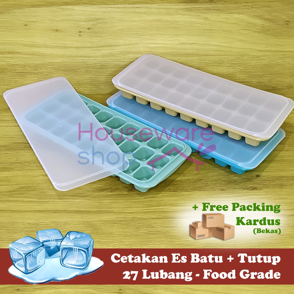 Jual Tempat Es Batu Segi Sekat 27 Dengan Tutup / Cetakan Es Batu ...
