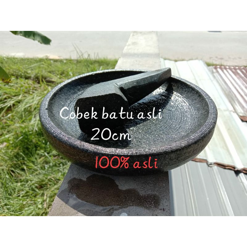 Jual cobek batu asli ukuran 20cm | Shopee Indonesia