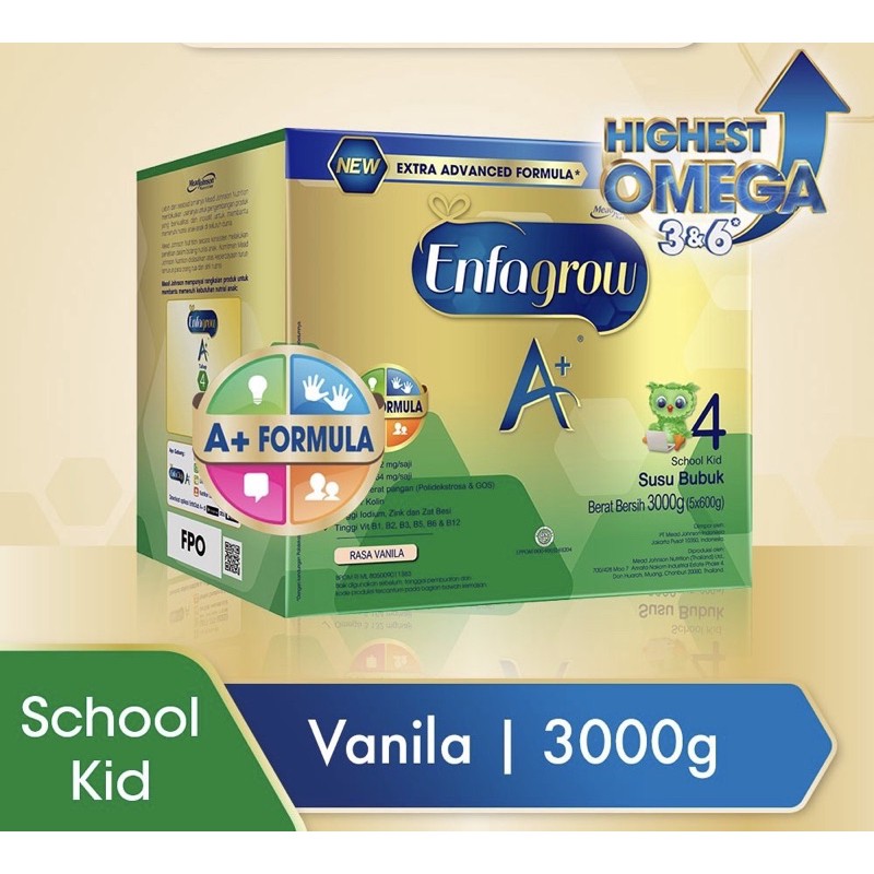 Jual Enfagrow A+ 4 Vanilla - 3000gr - Susu Formula Pertumbuhan Batita | Shopee Indonesia
