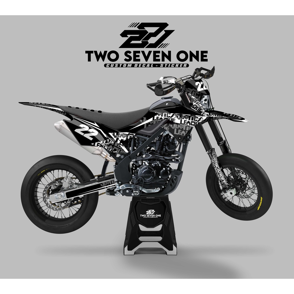 Jual DECAL STICKER MOTOR DTRACKER VARIASI NEW HITAM PUTIH SIMPEL FULL ...