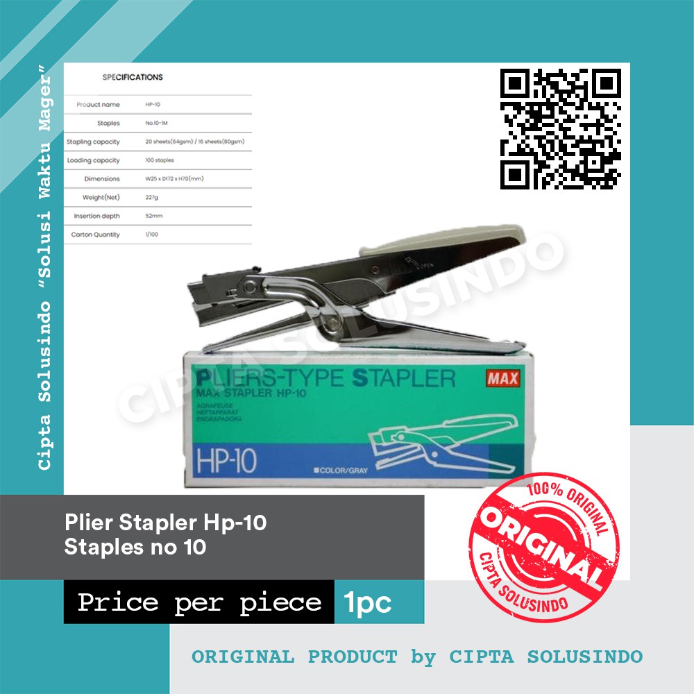 Jual Stapler - MAX - Pliers stapler HP-10 | Shopee Indonesia