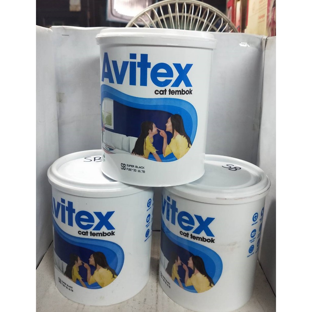 Jual CAT TEMBOK AVITEX 1 KG Super Black HITAM CAT DINDING PLAFON ...