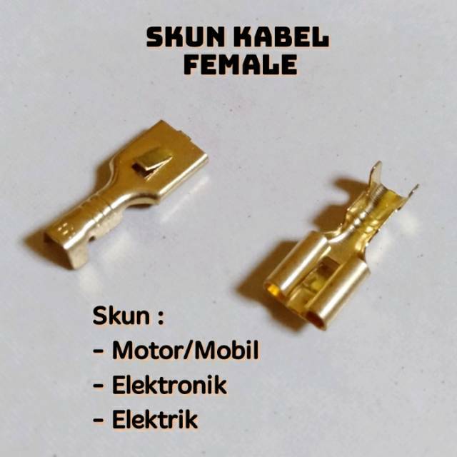 Jual Skun Kabel Female (cewek) /Terminal skun Kuningan & Sekun Motor ...