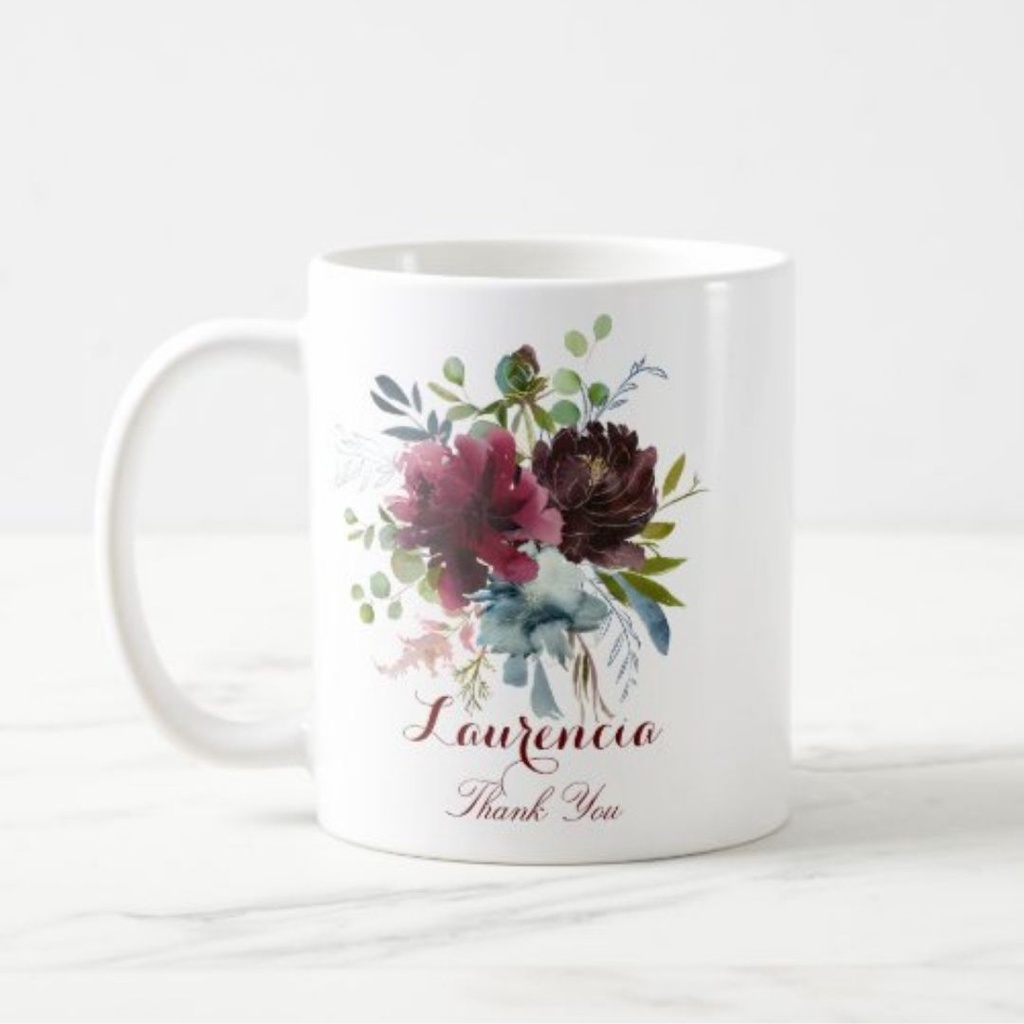 Jual Mug custom nama BUNGA MAWAR MERAH BRIDAL BURGUNDY | Shopee Indonesia