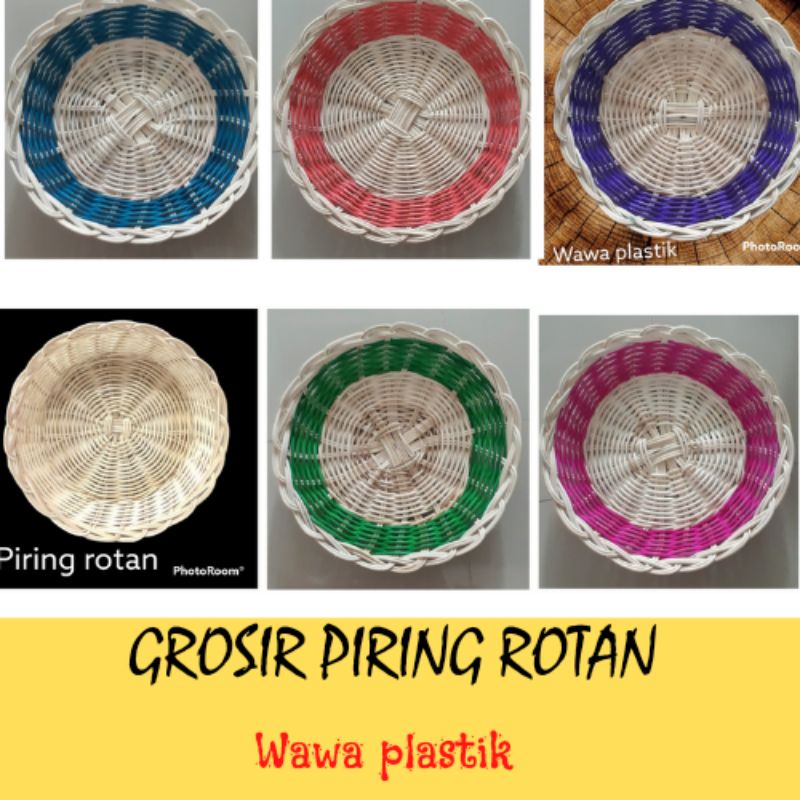 Jual Grosir Piring Rotan kodian (20 pcs) /Piring Anyaman/Piring Makan /Piring Warung/Asli Rotan ...
