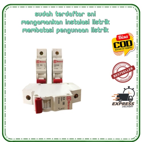 Jual MCB BROCO 1P 20A Phase 2A, 4A, 20A / PENGAMAN INSTALASI LISTRIK ...