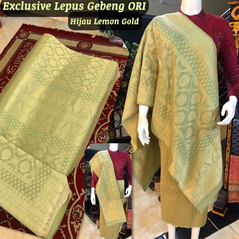 Jual EXCLUSIVE Songket Lepus Gebeng Warna ORI Hijau lemon/songket tenun asli palembang /ilham ...