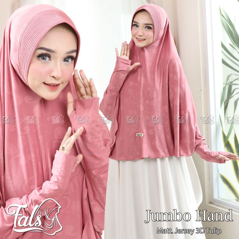 Jual Jilbab Lengan Jersey Motif Syari Jumbo Hand Ori Fals | Shopee ...