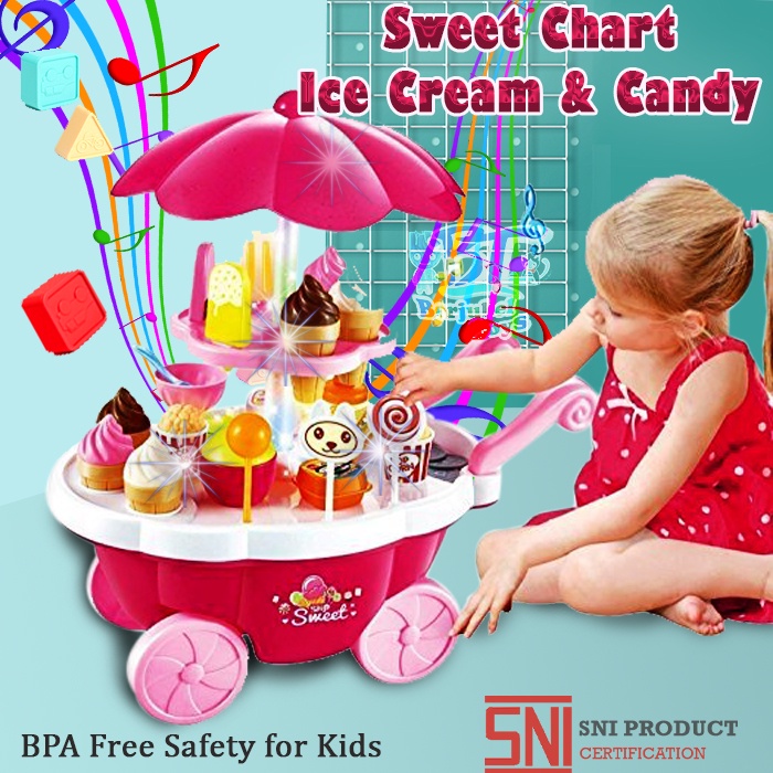 Jual Mainan Anak Tas Toko Jualan Eskrim Ice Cream Set 2 In 1 Kado Anak ...