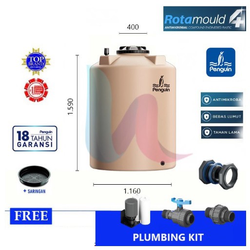 Jual TANDON AIR PENGUIN 1500 LITER / TOREN AIR / TANGKI AIR PENGUIN ...