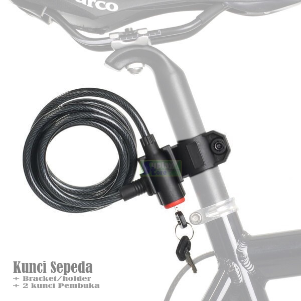 Jual Kunci Gembok Sepeda Anti Maling Cable Coil Lok Stainless Steel ...