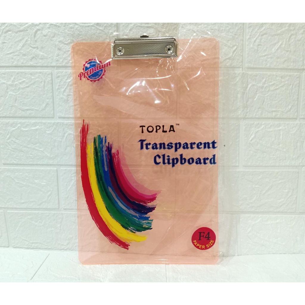 Jual TOPLA Clipboard F4 Papan Ujian Papan Jalan Alas Ujian Mika ...
