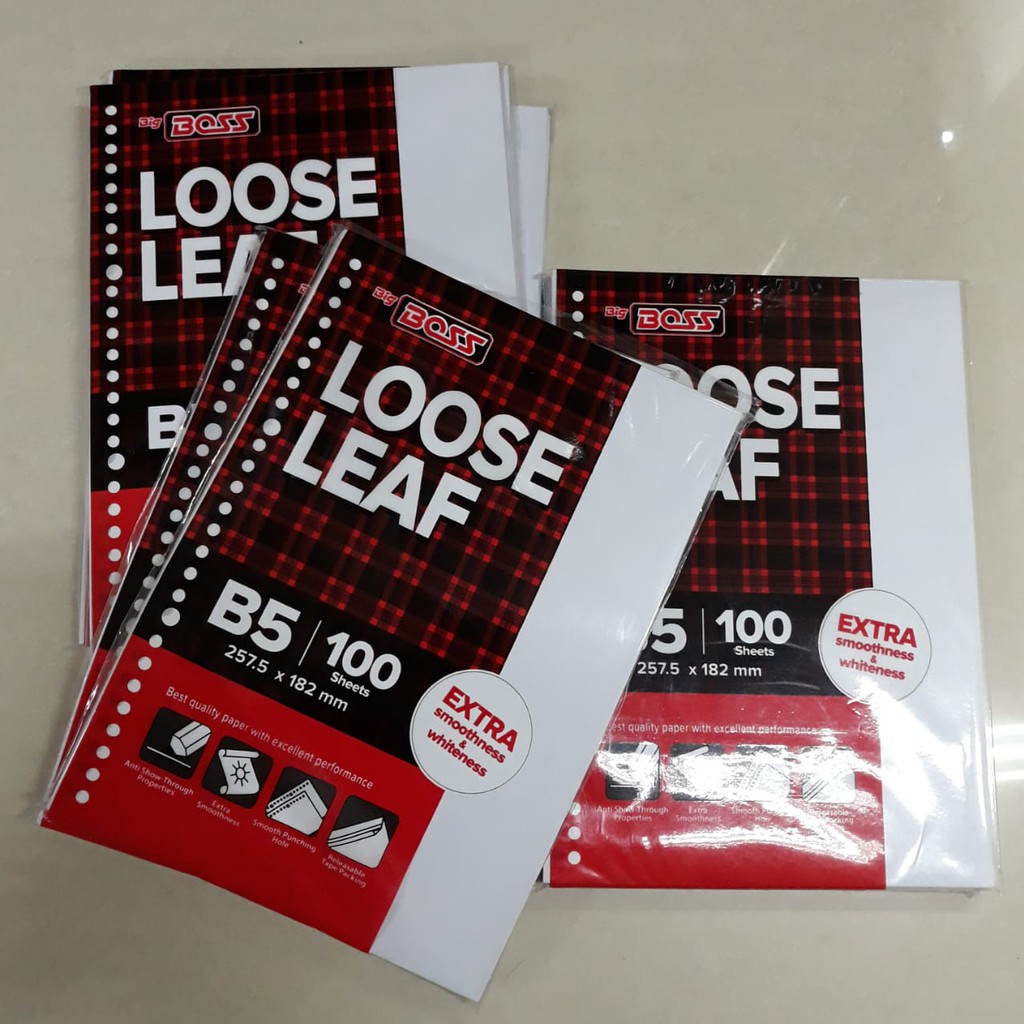 Jual LOOSE LEAF BIG BOSS B5 100 POLOS | Shopee Indonesia
