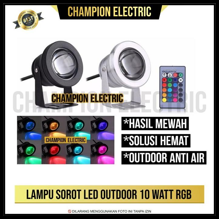 Jual Lampu Sorot Outdoor 10 Watt Led Rgb Putih Warm Taman Waterproof 10W | Shopee Indonesia
